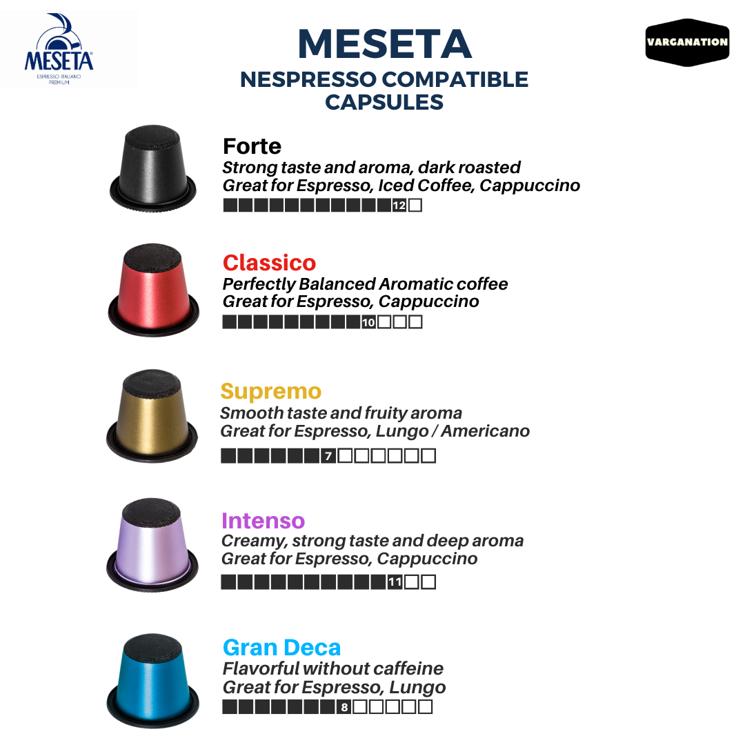 Meseta Gran Deca Decaf Nespresso Compatible Capsules | Varganation ...