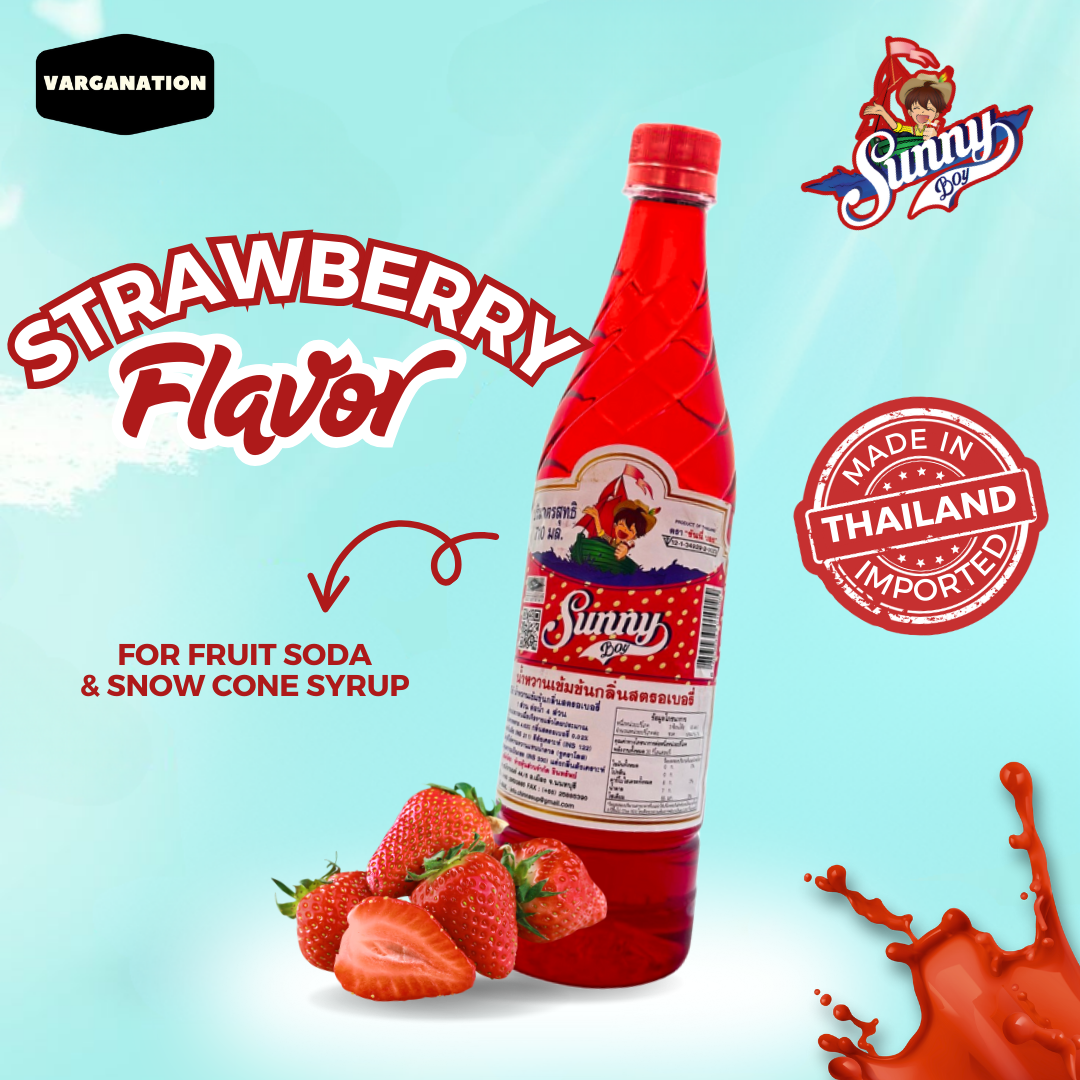 Sunny Boy Strawberry Flavored Fruit Soda Syrup - 710ml – varganation