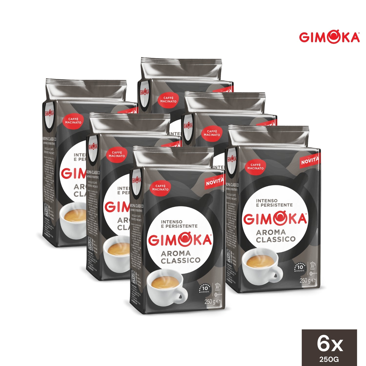 Gimoka Aroma Classico Fine Ground Coffee 250g - Wholesale (6 Packs) I ...