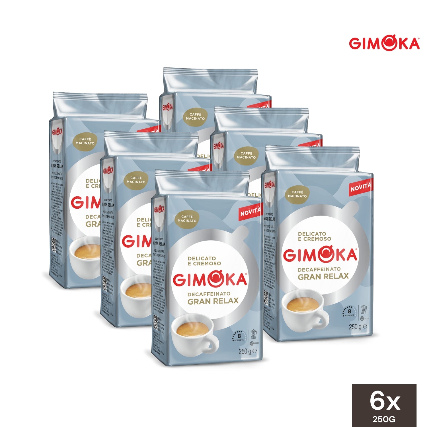 Gimoka Gran Relax Decaffeinato Fine Ground Coffee 250g - Wholesale (6 ...