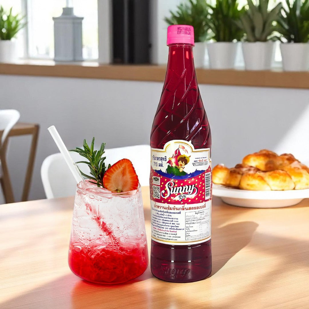 Sunny Boy Strawberry Flavored Fruit Soda Syrup - 710ml – varganation